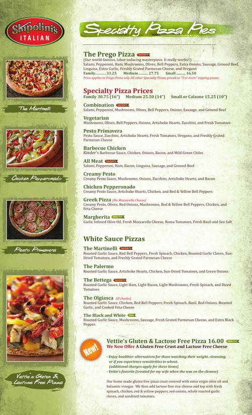 Skipolini's Pizza menu in Folsom, California, USA