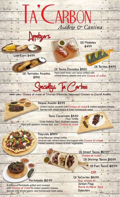Carbon Mexican Steakhouse - Port Orchard menu in Port Orchard ...