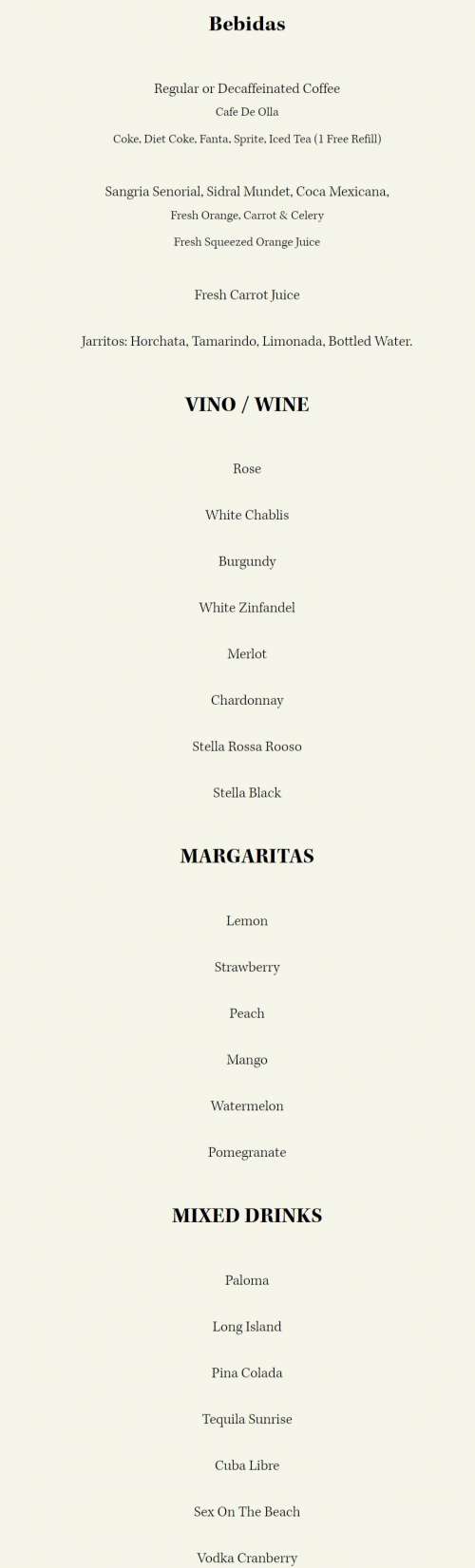 La Perla Del Mar menu in South Gate, California, USA