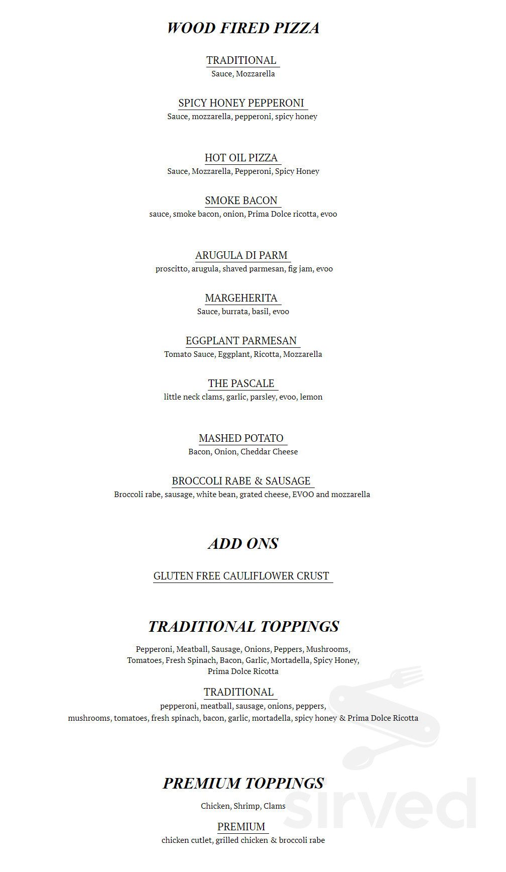 Doma On Main menu in Branford, Connecticut, USA