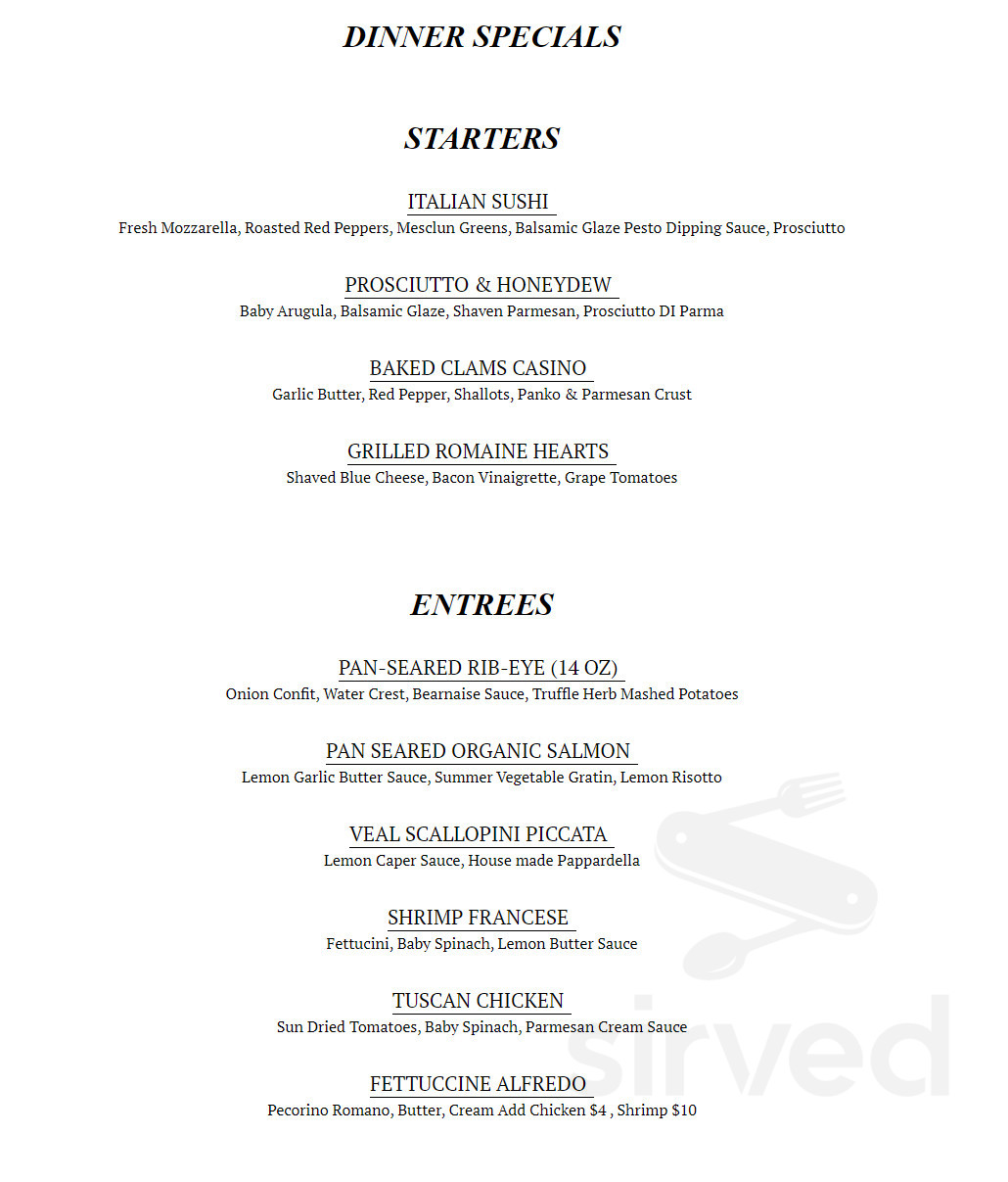 Doma On Main menu in Branford, Connecticut, USA