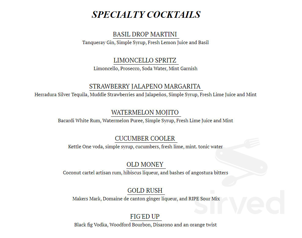 Doma On Main menu in Branford, Connecticut, USA