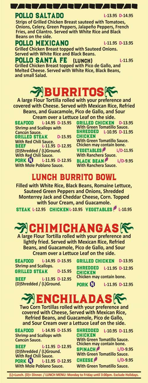 Villa Maya Restaurant menu in Rockville, Maryland, USA