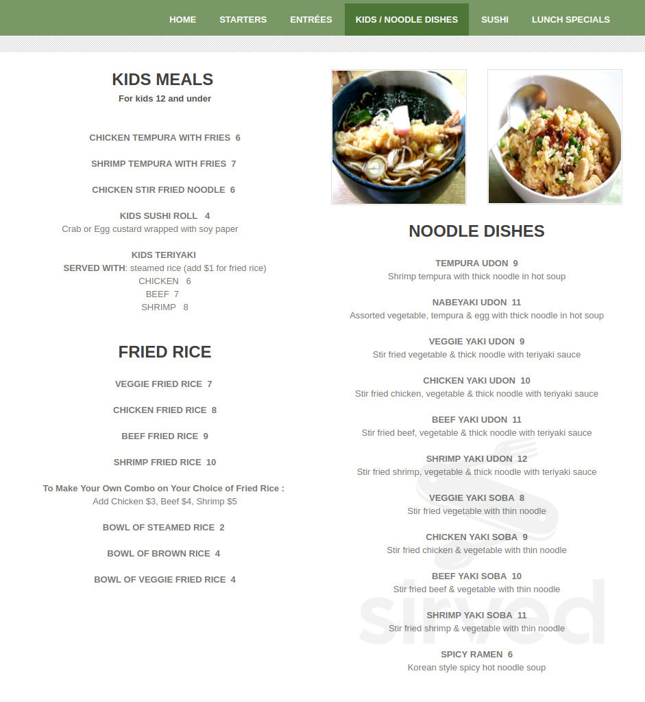 Yuno menu in Nolensville, Tennessee, USA