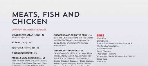 Menu for Bocas Grill Doral in Doral, FL | Sirved