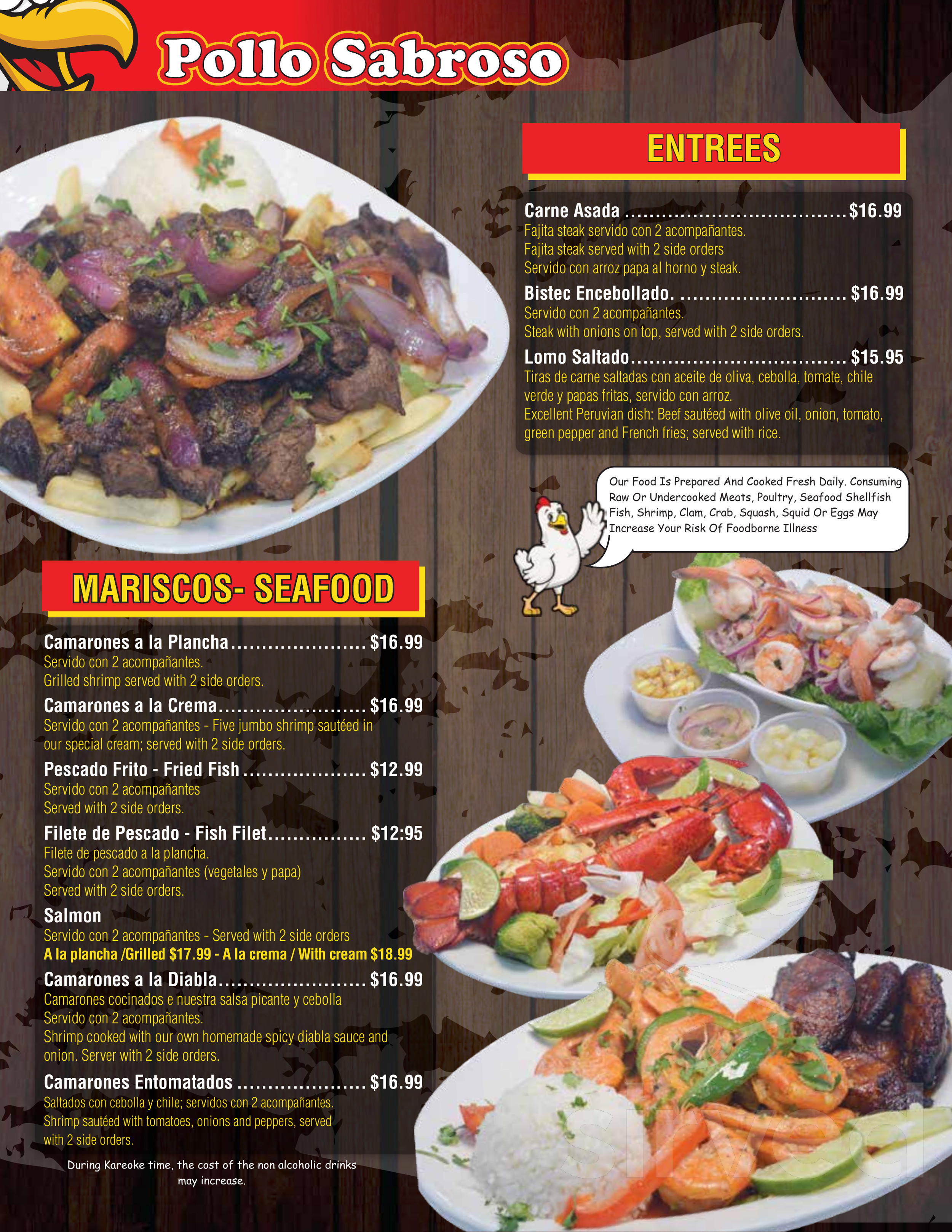 Pollo Sabroso menu in Brentwood, Maryland, USA