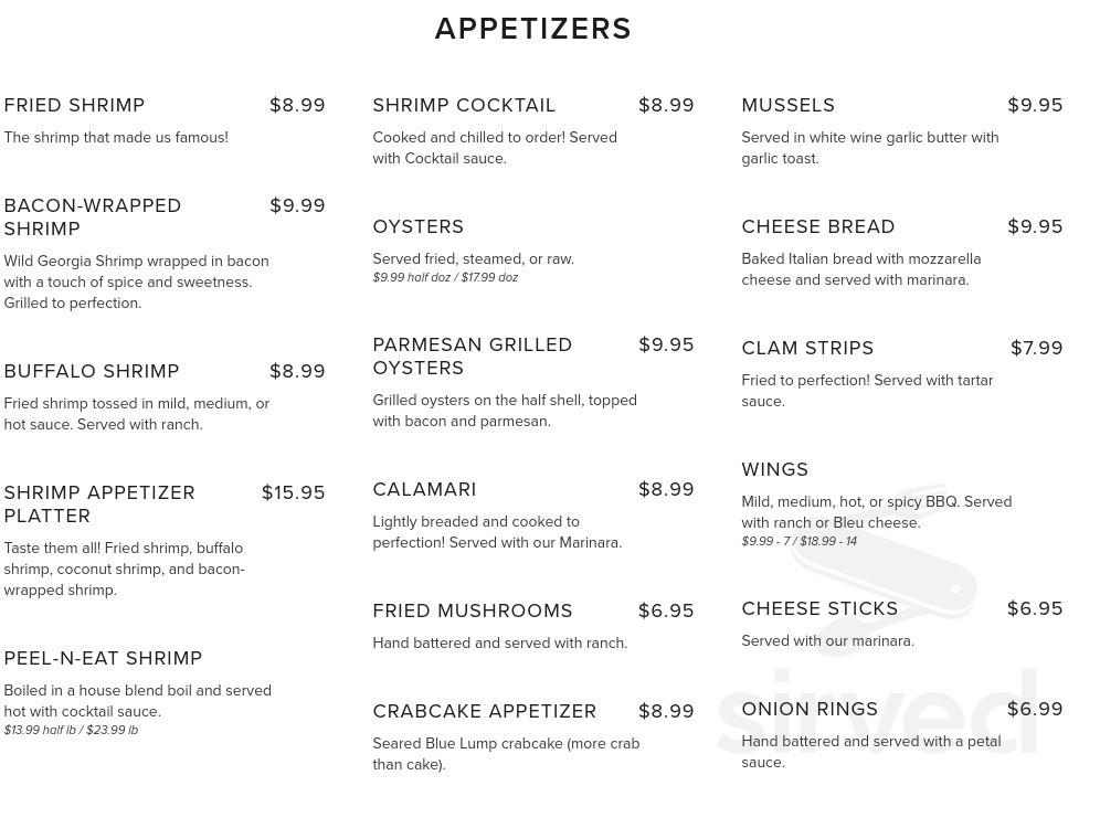 Iguanas menu in St Simons Island, Georgia, USA
