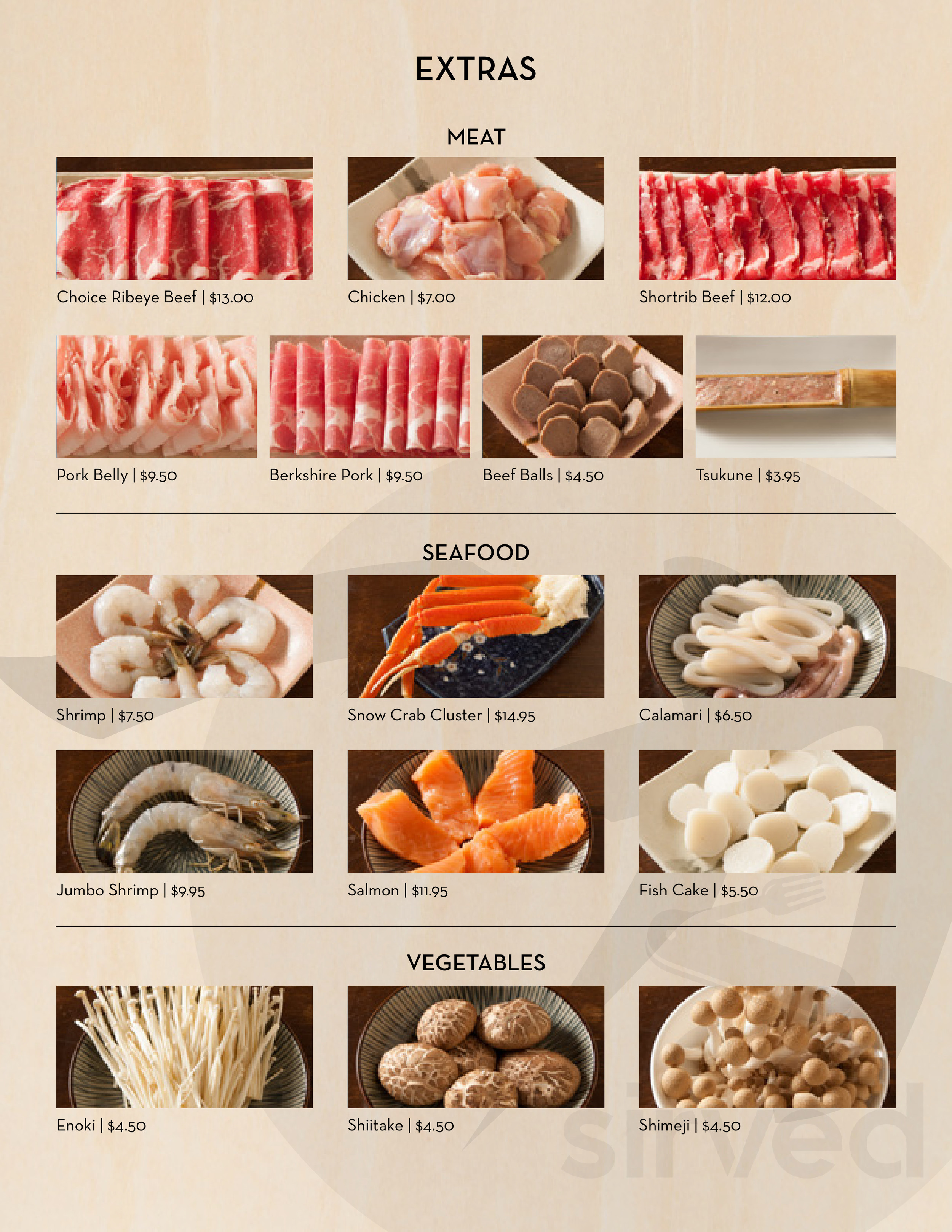 Menu for Ichiriki Japanese Nabe Restaurant in Aiea, HI | Sirved
