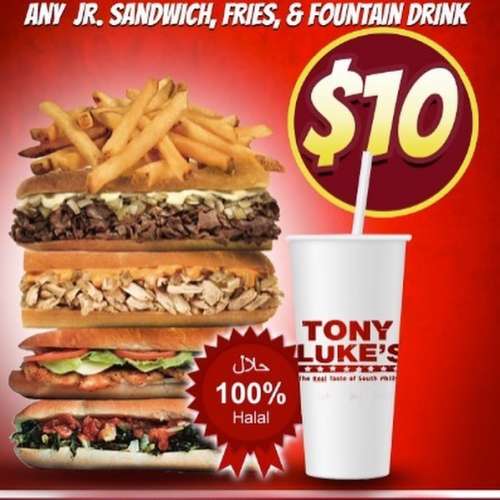 Tony Luke's menu in King of Prussia, Pennsylvania, USA