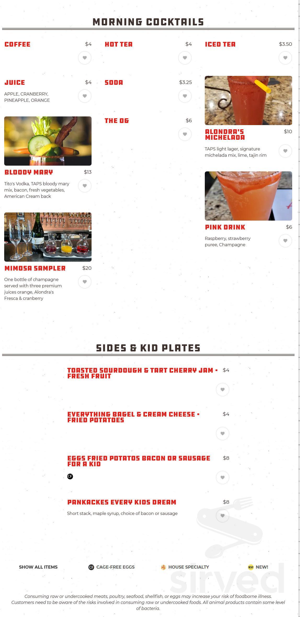 Menu - Alhambra CA's Alondra's Hot Wings, Pizza, Pasta | Sirved