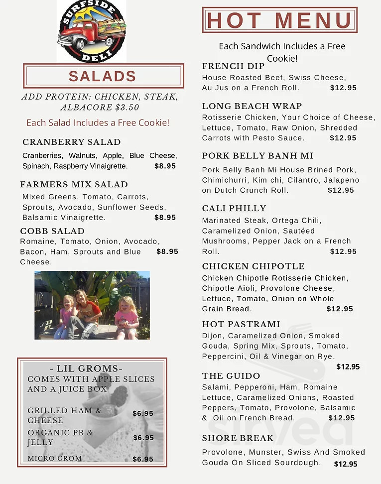 Menu - Grover Beach CA's Surfside Deli | Sirved