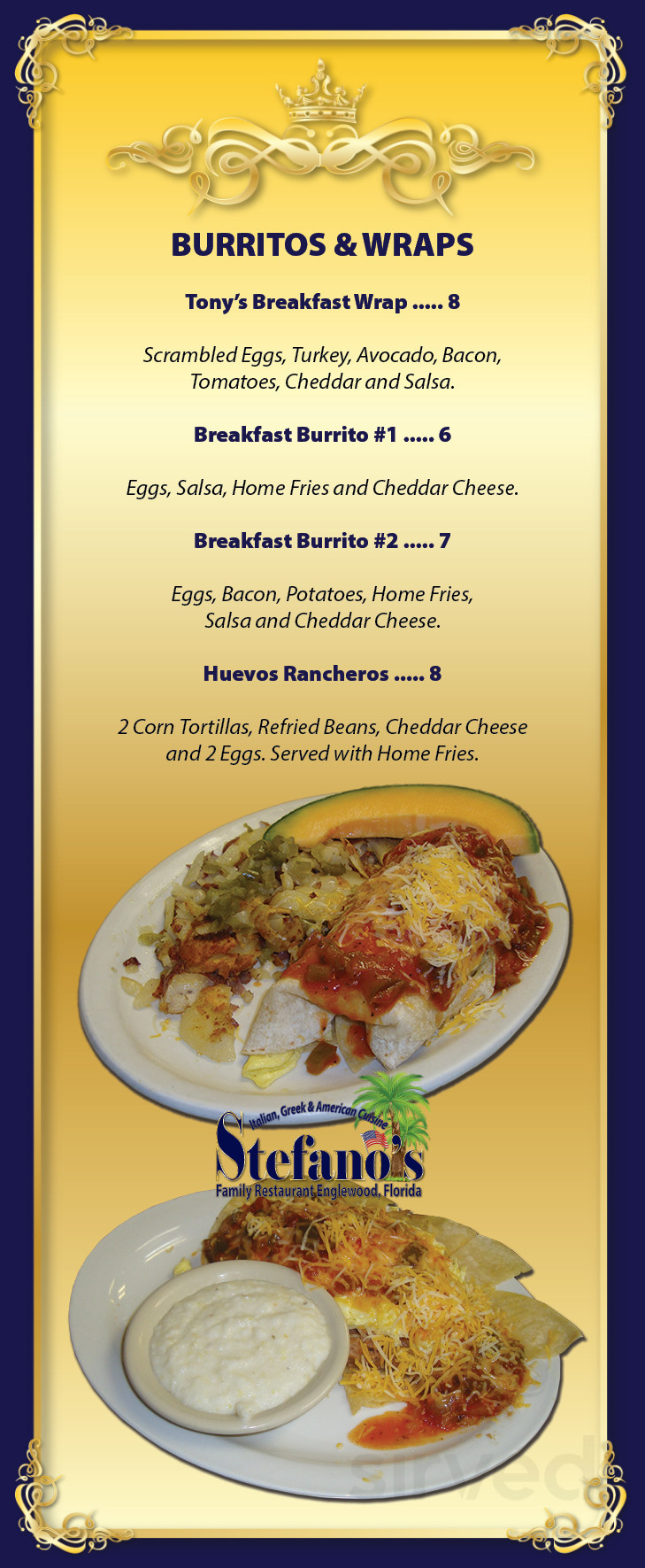 Stefano's Family Restaurant menus in Englewood, Florida, United States