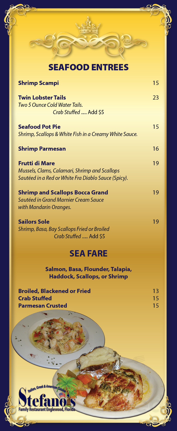 Stefano's Family Restaurant menus in Englewood, Florida, United States