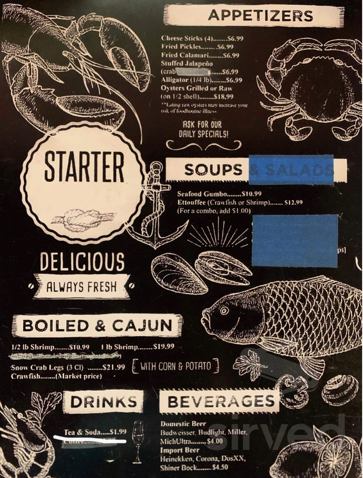 Texas Seafood menus in Victoria, Texas, United States