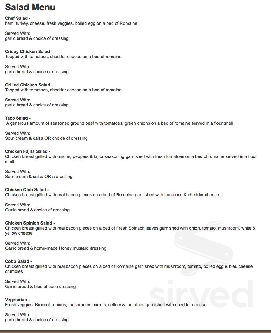 Backwoods Cafe menus in Yakima, Washington, United States