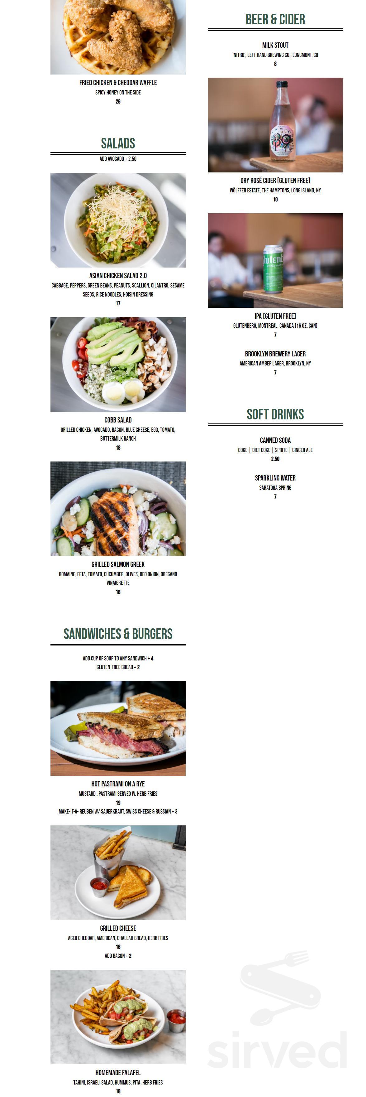 Menu for Friedman’s At The Edison in New York, New York, United States