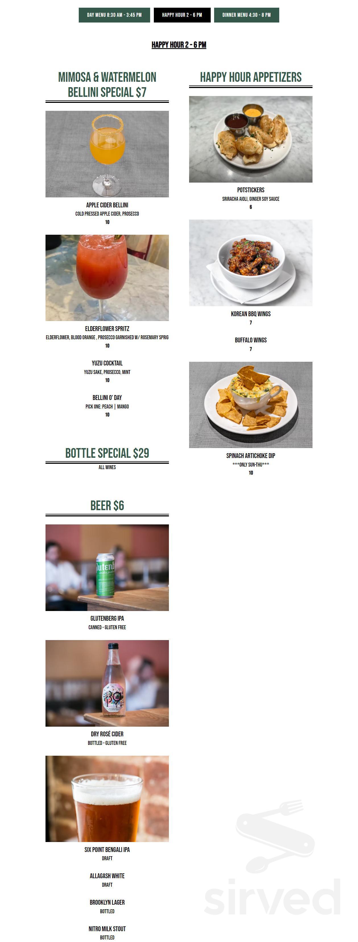 Menu for Friedman’s At The Edison in New York, New York, United States