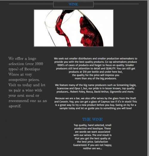 Red White & Brew menu in Hammond, Louisiana, USA