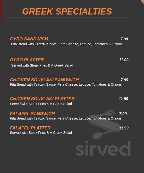 Primavera Pizzeria and Grill menu in Fredericksburg, Virginia, USA