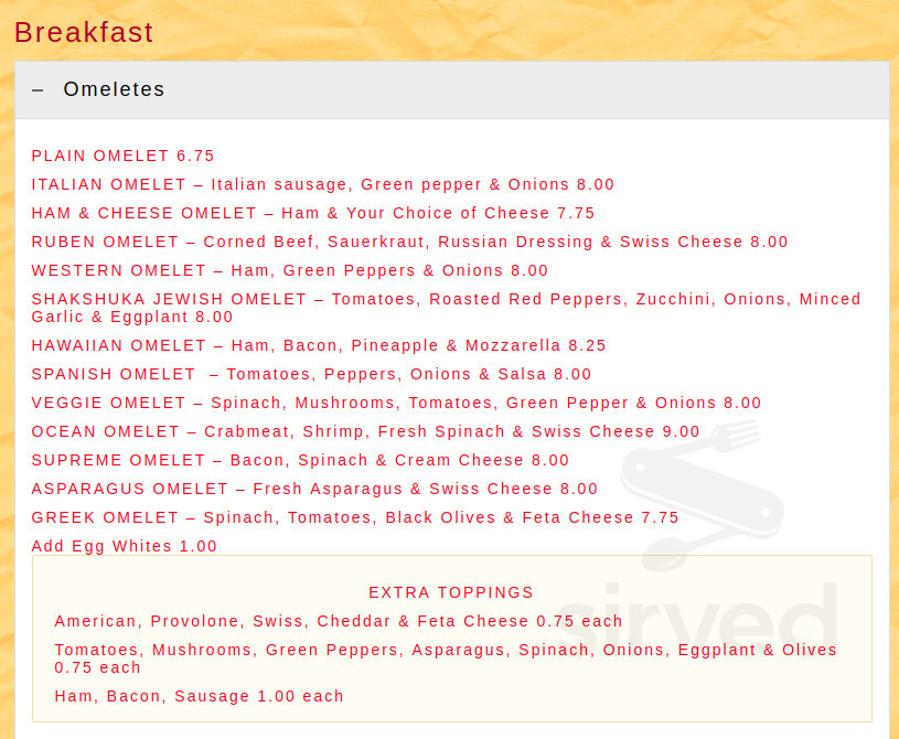 Sal's Coal Fired Pizza menu in Somers Point, New Jersey, USA