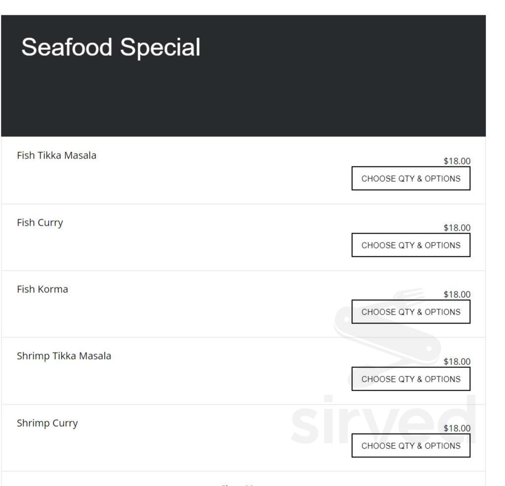 Aago Indian/ Nepalese Restaurant menu in Chantilly, Virginia, USA