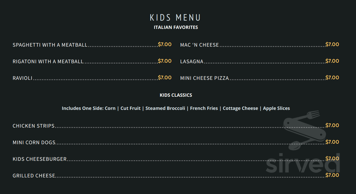 Menu for Donatelli's in St Paul, MN | Sirved