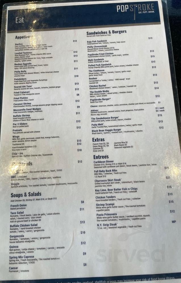 Menu for PopStroke in Fort Myers, FL | Sirved