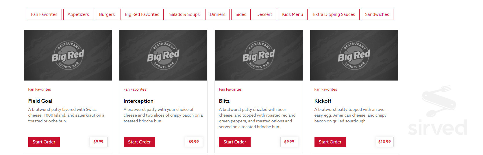 Big Red Restaurant & Sports Bar/Big Red Keno menus in Omaha, Nebraska ...