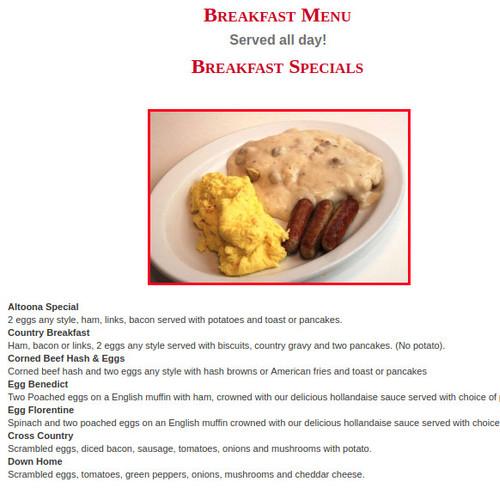 Chippewa Family Restaurant menu in Chippewa Falls, Wisconsin, USA