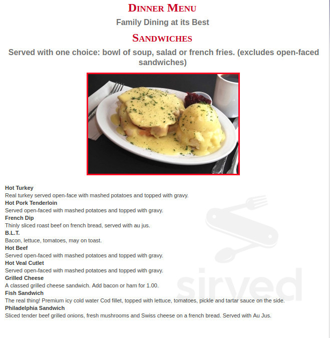 Chippewa Family Restaurant menu in Chippewa Falls, Wisconsin, USA