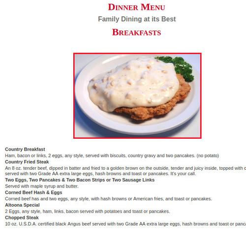 Chippewa Family Restaurant menu in Chippewa Falls, Wisconsin, USA