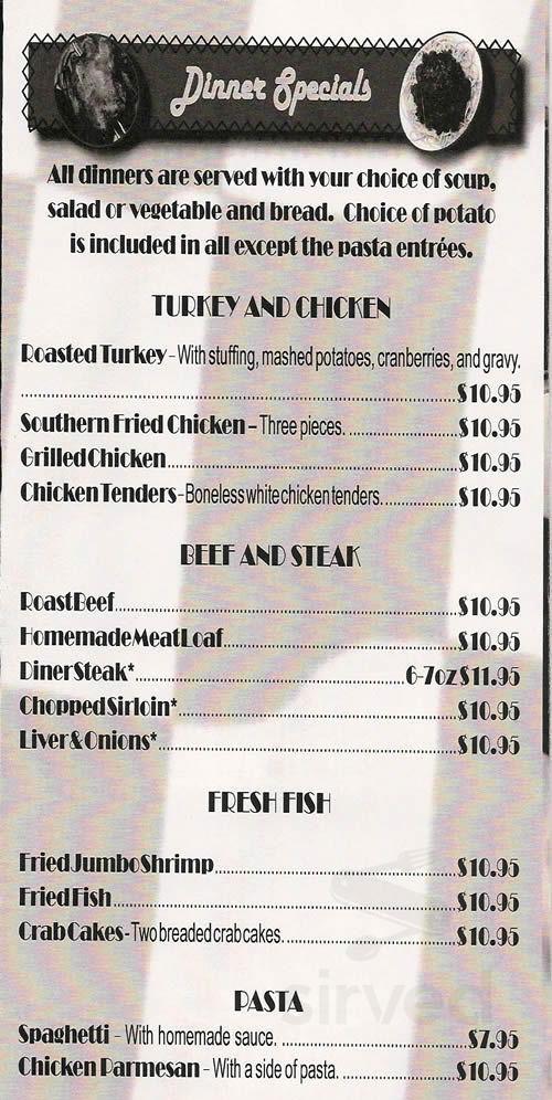 Bellevue Diner menu in Bellevue, Pennsylvania, USA