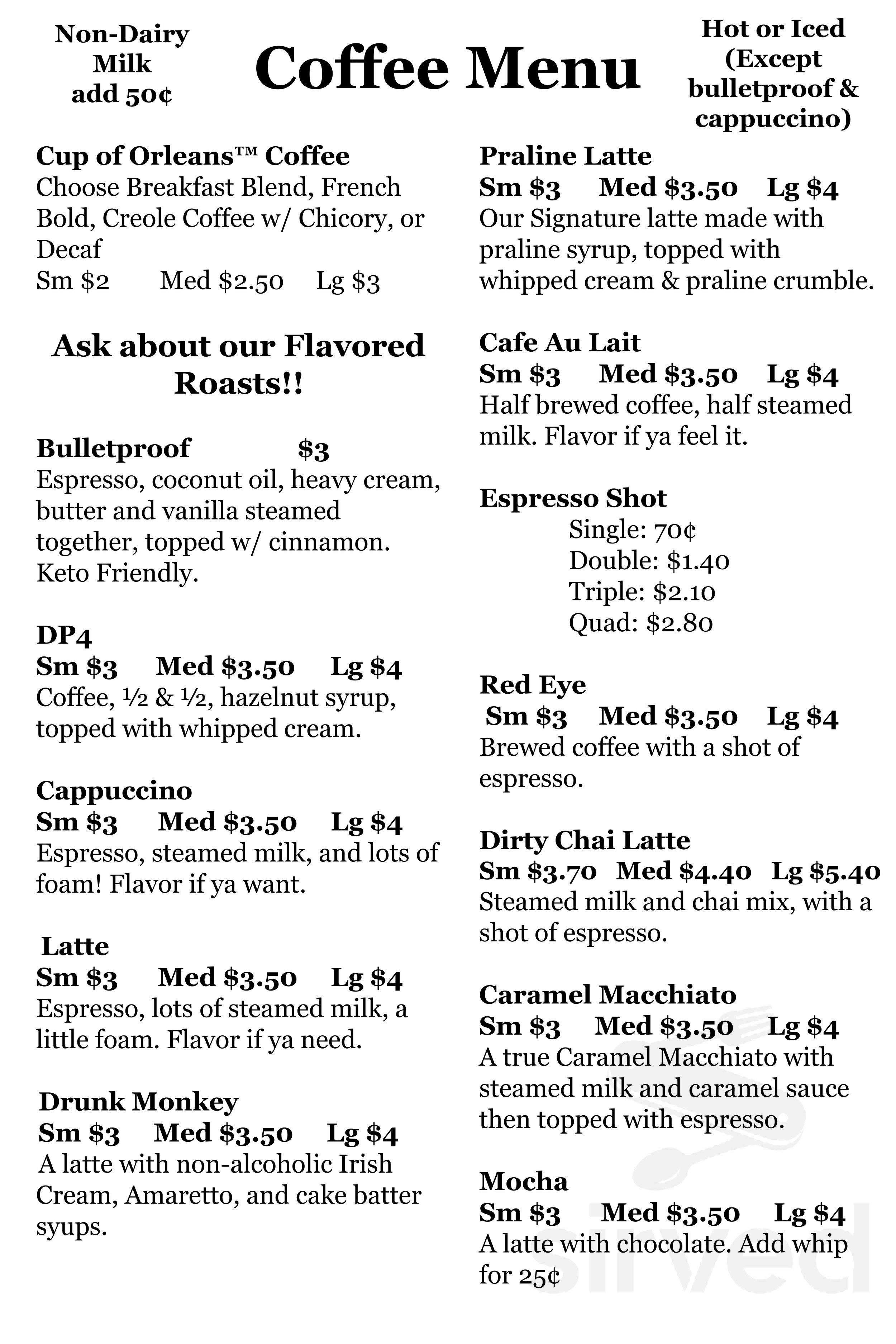 Cafe Nola menu in Kimball, Michigan, USA