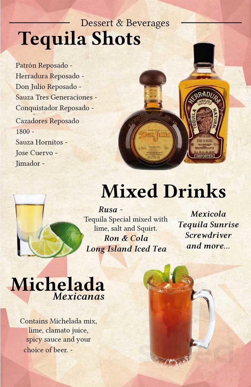 Los Tres Vaqueros menu in Raleigh, North Carolina, USA