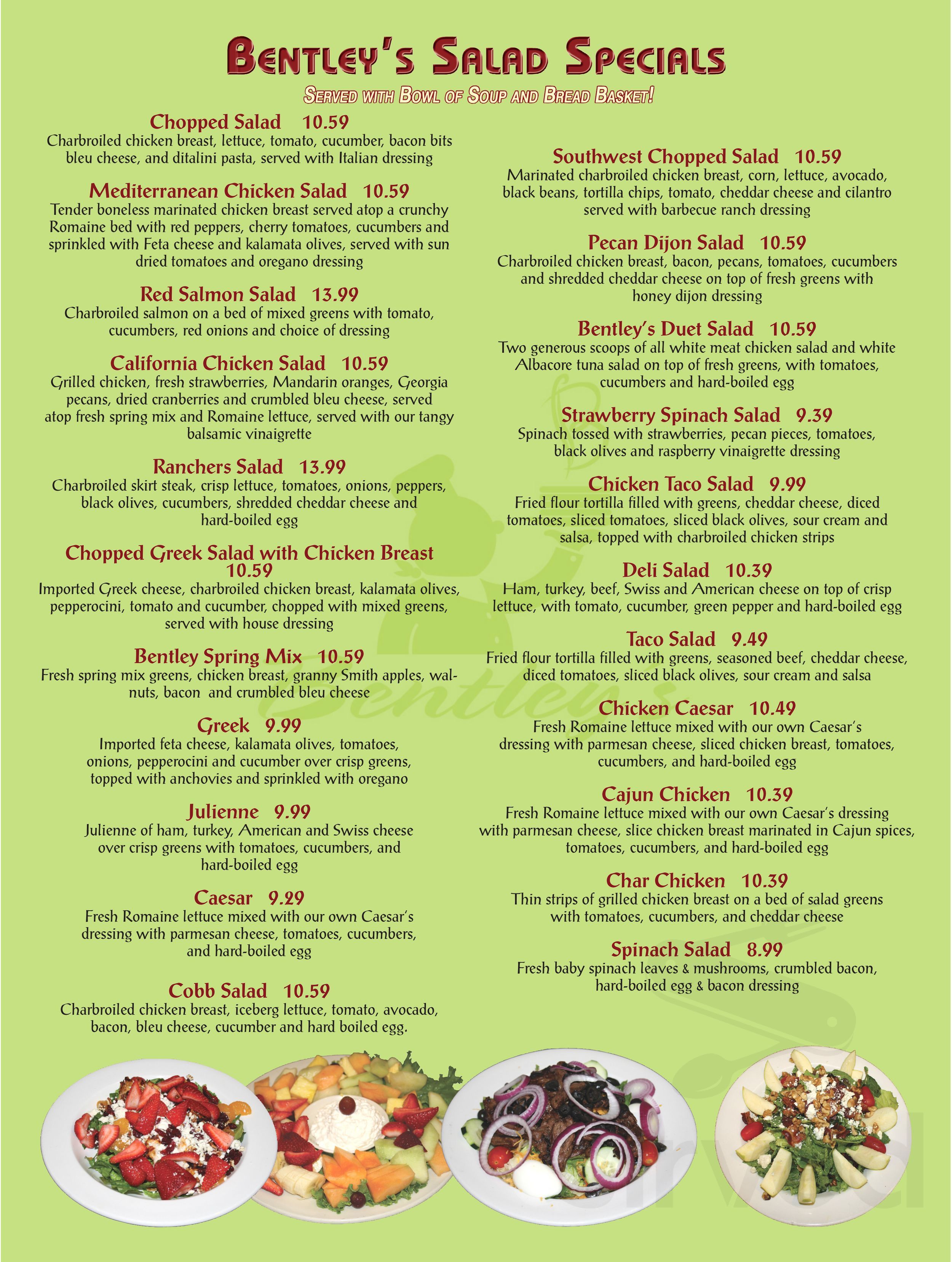 Bentley's Pancake House menu in Wood Dale, Illinois, USA