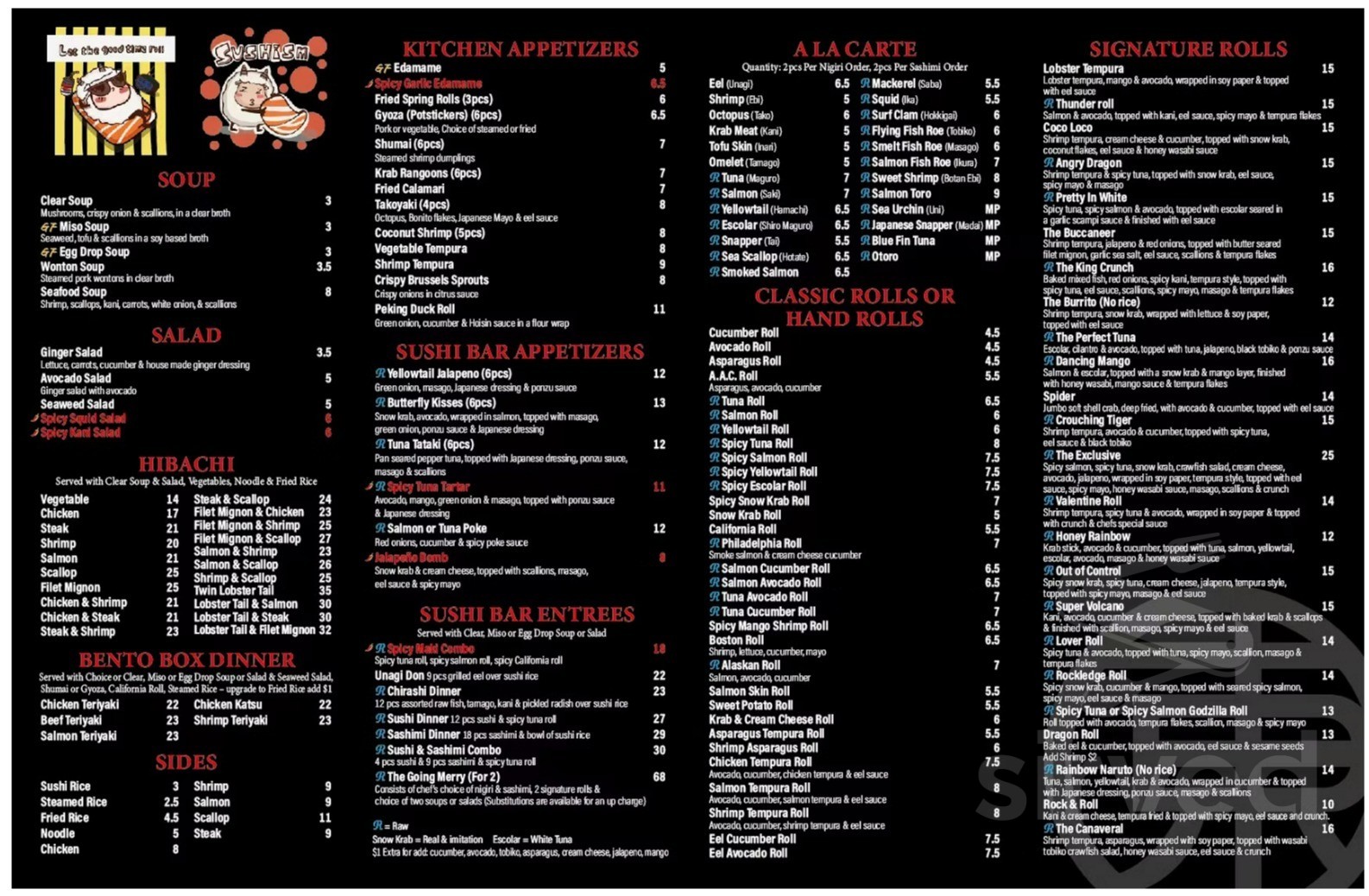 Da Sushi menu in Rockledge, Florida, USA