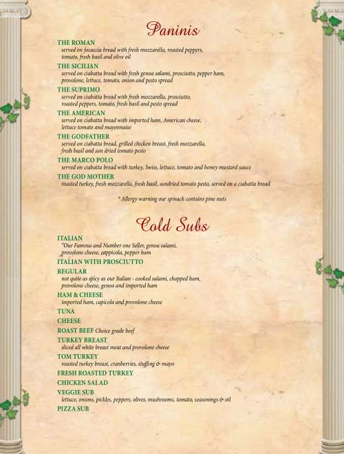 Al Casapulla's Subs & Steaks menu in Millville, Delaware, USA