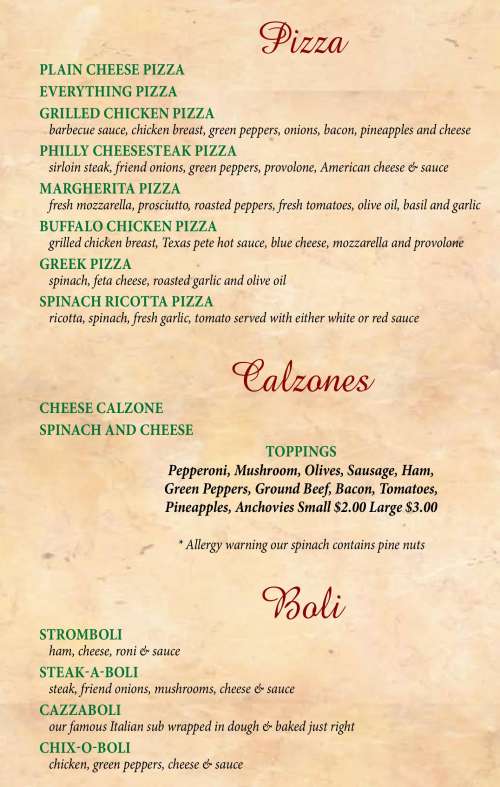 Al Casapulla's Subs & Steaks menu in Millville, Delaware, USA