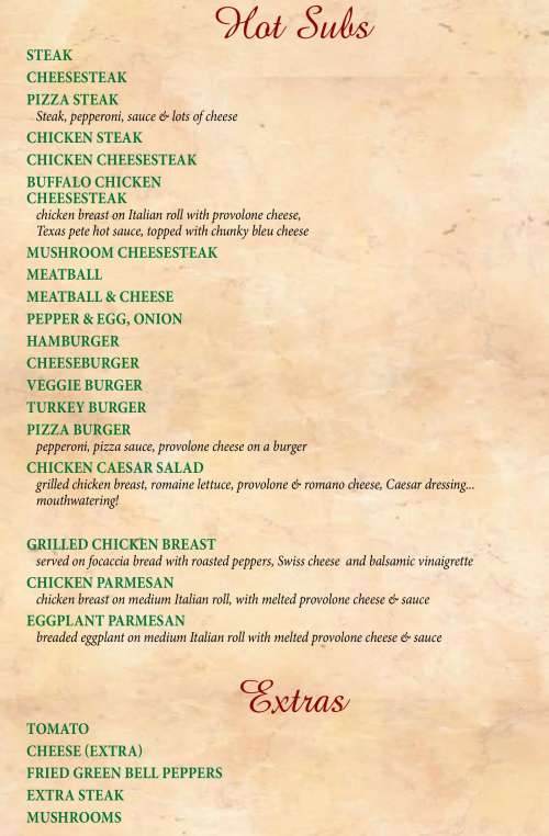 Al Casapulla's Subs & Steaks menu in Millville, Delaware, USA