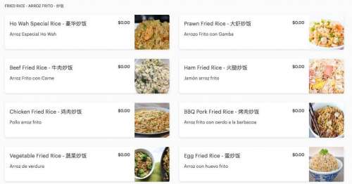 Ho Wah Chinese Restaurant menu in Miami, Florida, USA