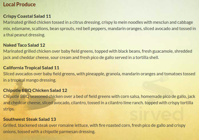 Zim Zari menu in Trinity, Florida, USA