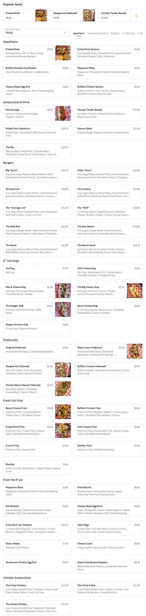 Bald Birds Brewing Company menu in Jersey Shore, Pennsylvania, USA