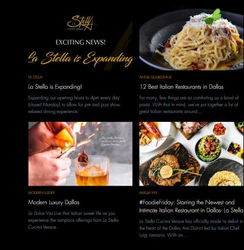 La Stella Cucina Verace menu in Dallas, Texas, USA