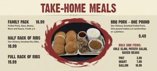 Menu for Rib Shack in Corinth, MS | Sirved