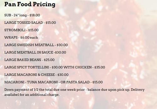 Mayfield Grill menu in Mayfield, New York, USA