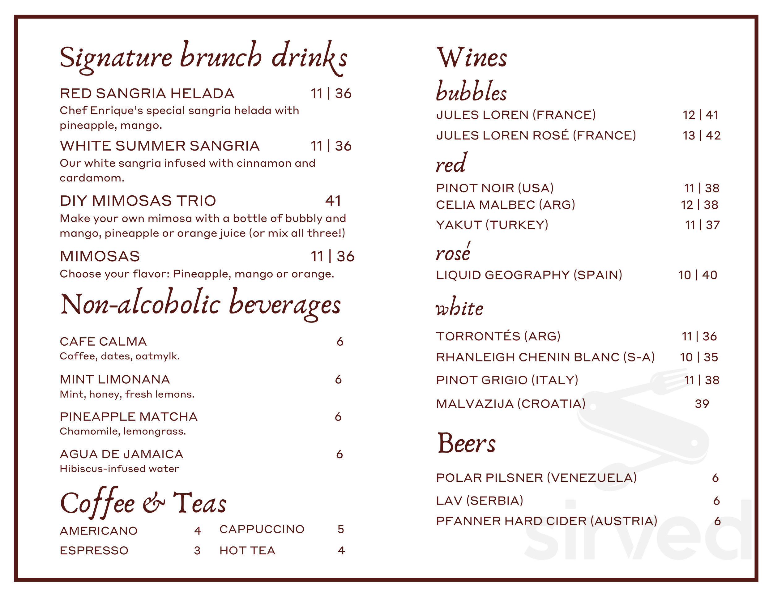 Immigrant Food at The White House menu in 1701 Pennsylvania Avenue NW ...