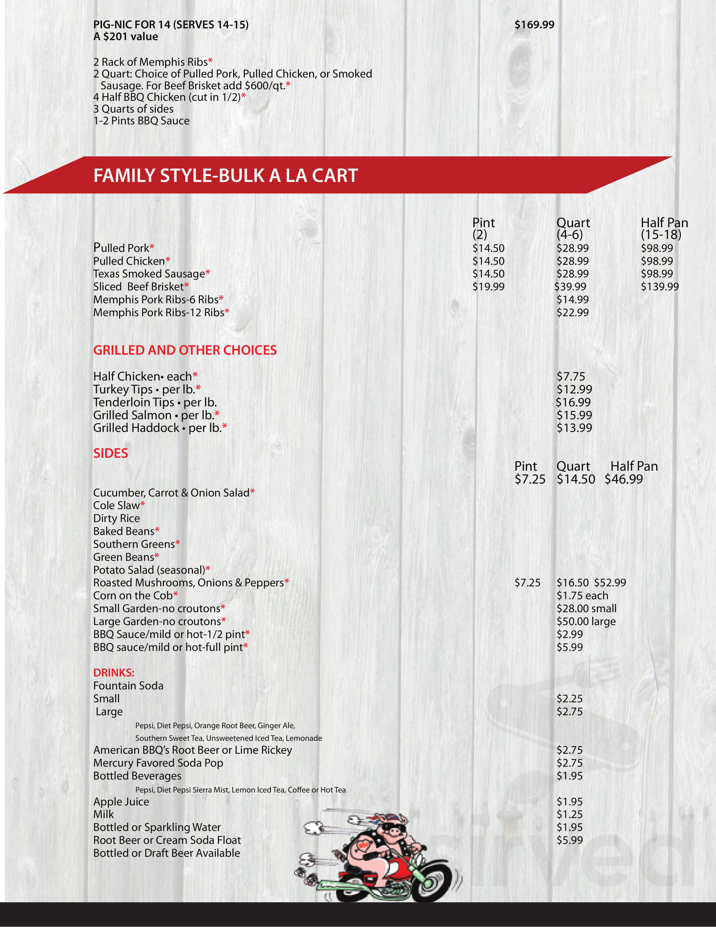 Menu - Rowley MA's American BBQ Smokehouse & Grill | Sirved