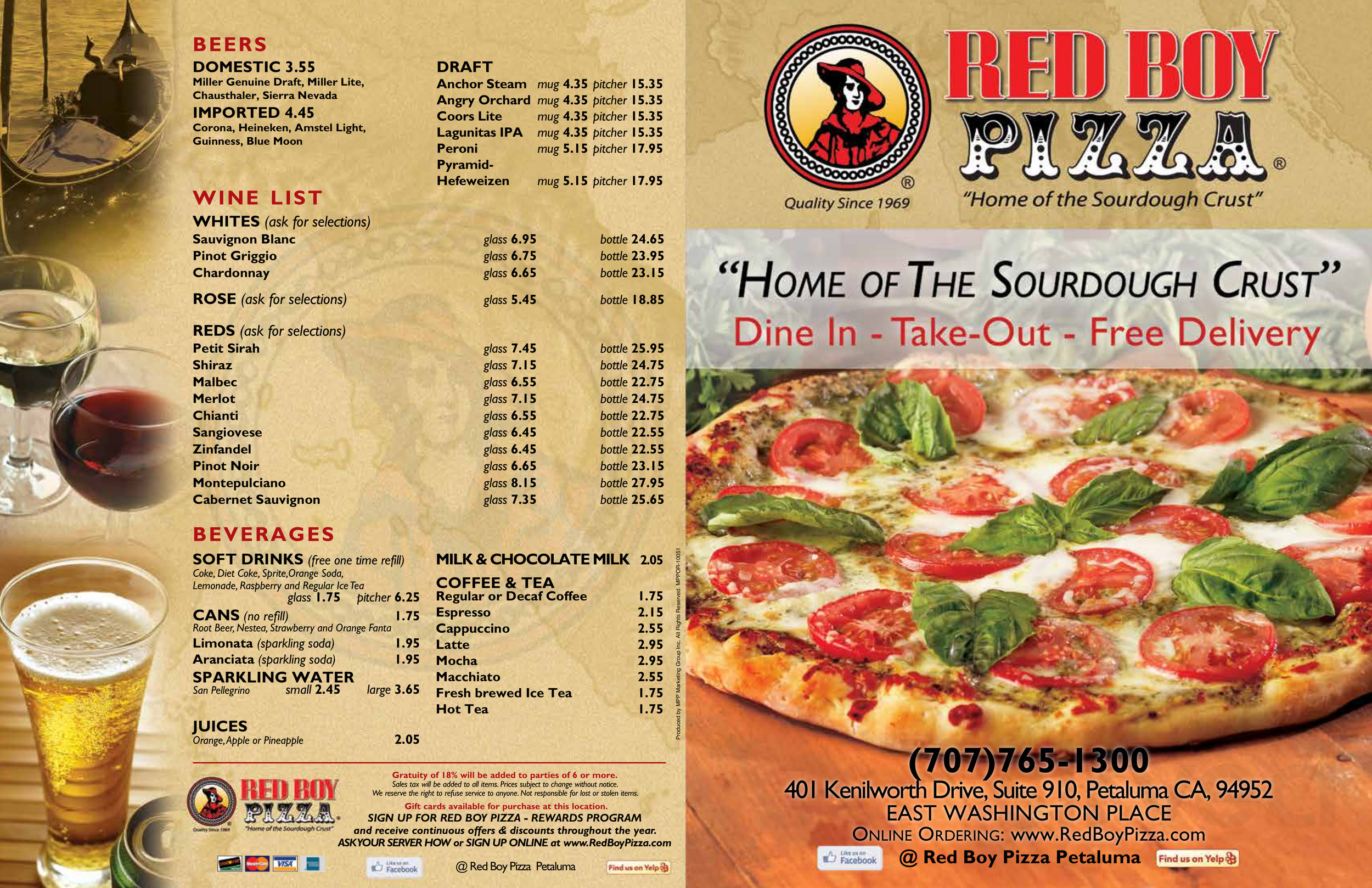 Red Boy Pizza Larkspur menus in Larkspur, California, United States