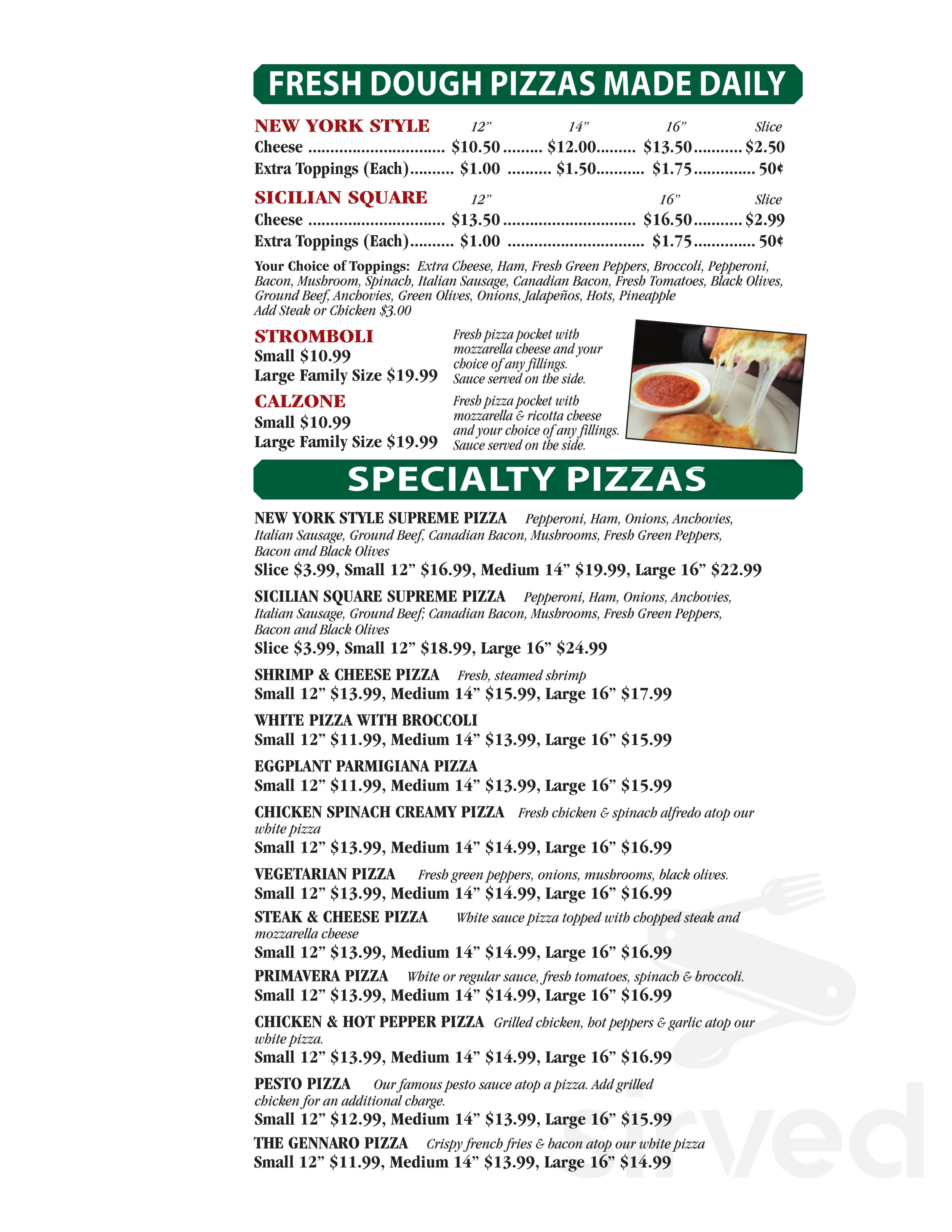 New York J & P Pizza menu in Damascus, Maryland, USA