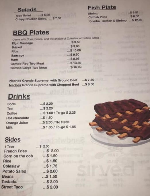 R & R Restaurant menus in Stamford, Texas, United States